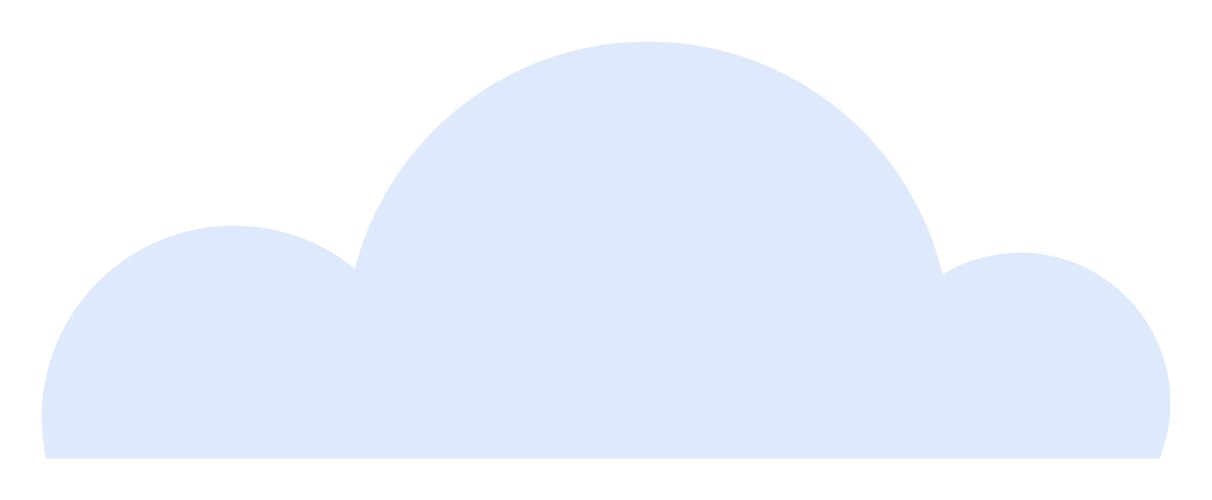 Simple blue cloud shape on white background ideal Vector Image