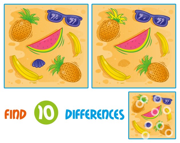 Find differences task for kids Royalty Free Vector Image