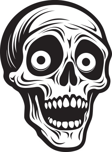 Skeleton horror emblem startled logo spine Vector Image