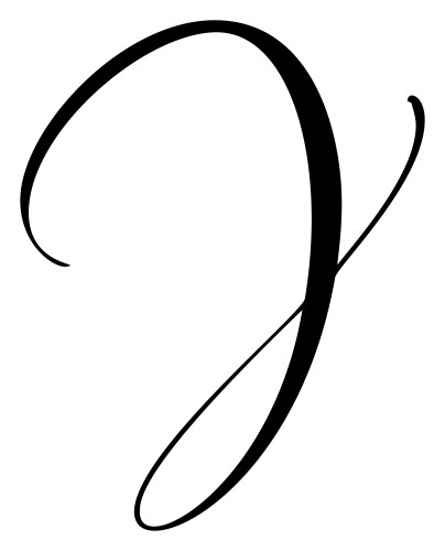 Hand drawn calligraphy letter capital j Royalty Free Vector