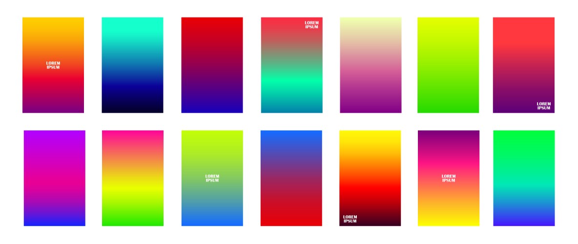 Neon color gradient background set Royalty Free Vector Image