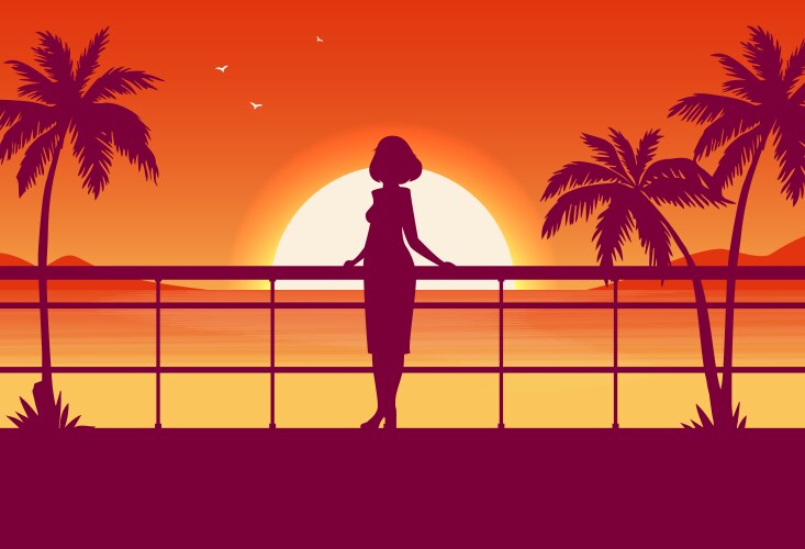 Flat banner with landscape background Royalty Free Vector