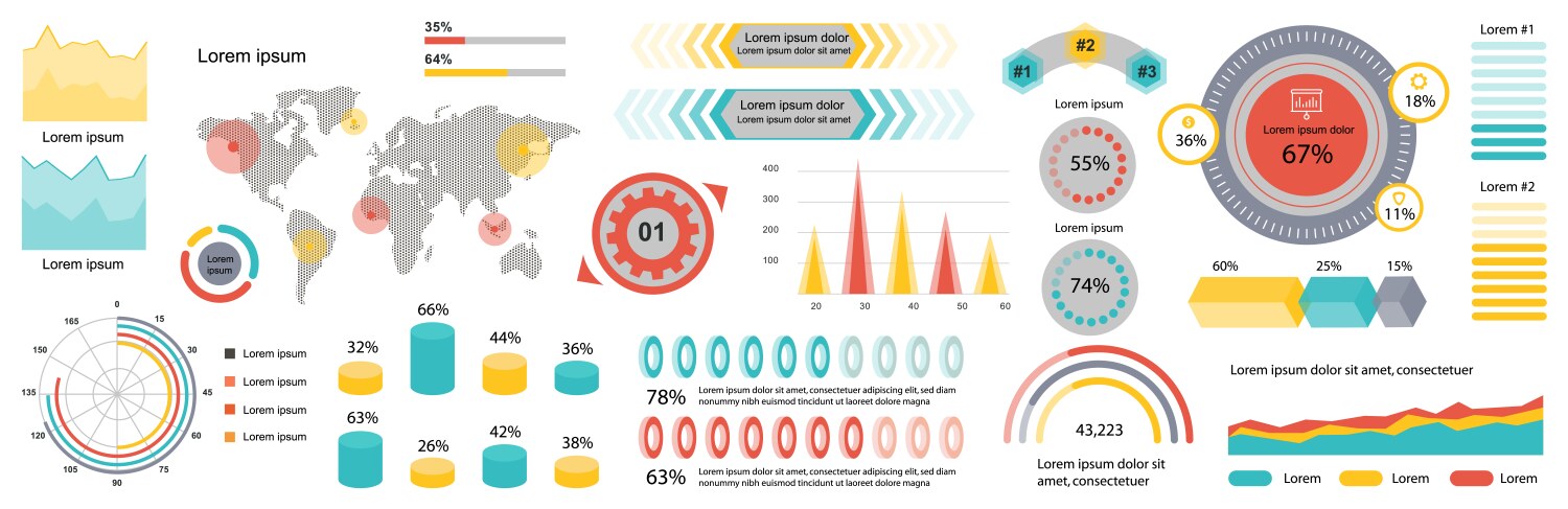 Set of infographic elements data visualization Vector Image