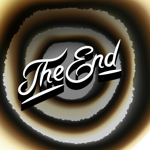 Old movie ending screen stylized noir the end Vector Image