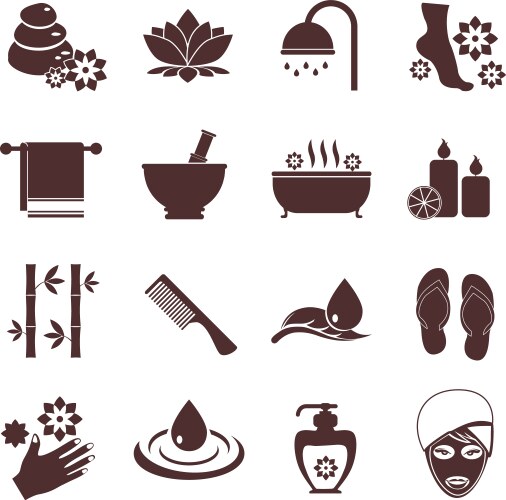 Spa icons set Royalty Free Vector Image - VectorStock