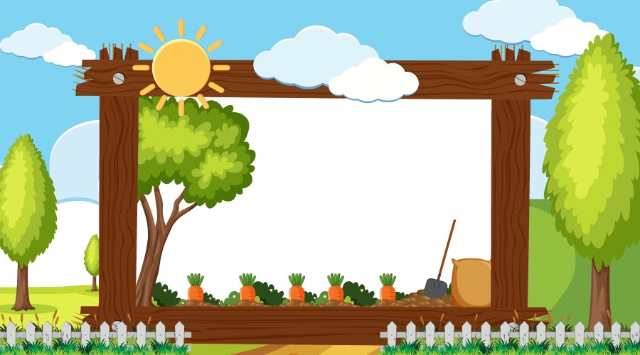 Border template with windmill on farm Royalty Free Vector