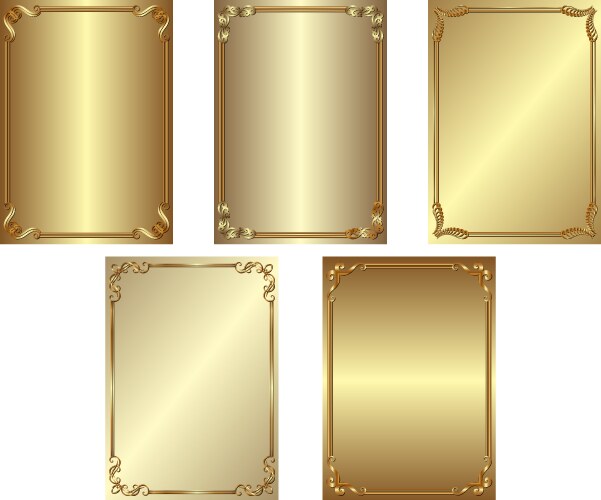 Gold podium stand golden pillar metal glossy Vector Image