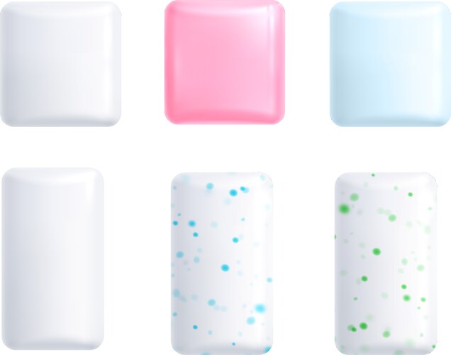 Gum pellets pack composition Royalty Free Vector Image