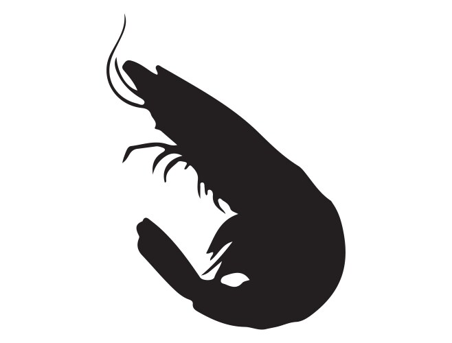 Shrimp silhouette art Royalty Free Vector Image