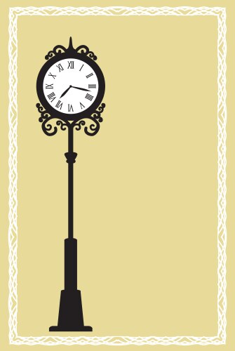 Vintage street clock Royalty Free Vector Image