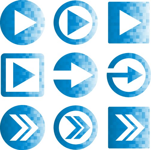 Super set different pixel arrows mark colorful Vector Image