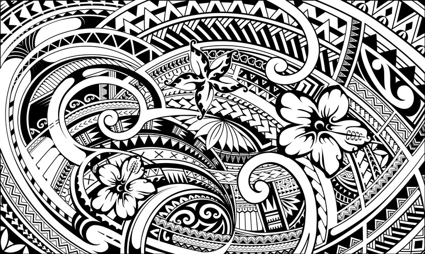 Polynesian style ornament for tribal tattoo design