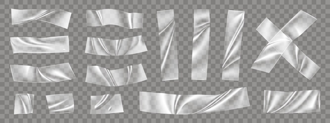 Transparent stickers clear wrinkled labels Vector Image