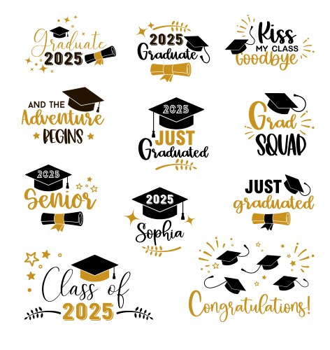 Class of 2025 graduation congratulations Vector Image