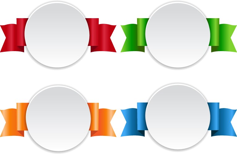 Label design with colorful ribbons Royalty Free Vector Image