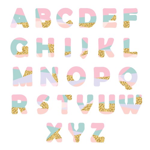 Simple colorful font complete abc alphabet set Vector Image