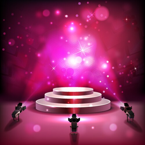 Magic stage background with smoke and stars Vector Image