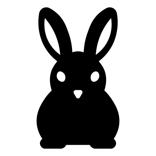 Black rabbit icon on white background Royalty Free Vector