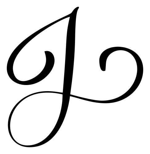 Calligraphy hand drawn letter j icon logo Vector Image