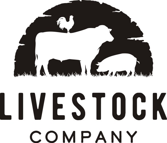 Cattle angus pig chicken farm livestock logo Vector Image
