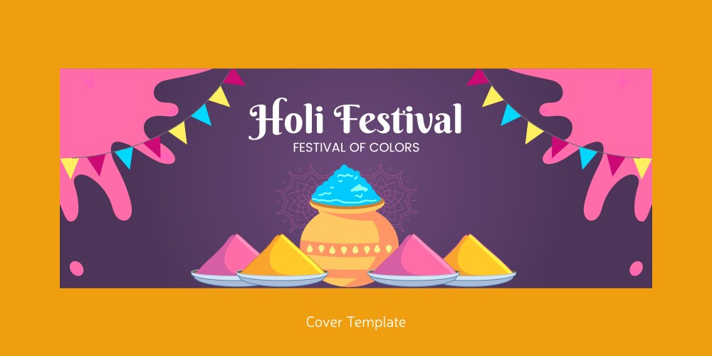 Happy holi cover page design Royalty Free Vector Image