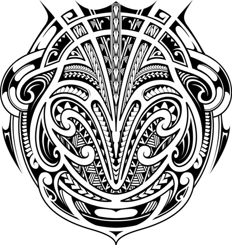 Polynesian Tribal Bird & Tiger Tattoo Vector Image