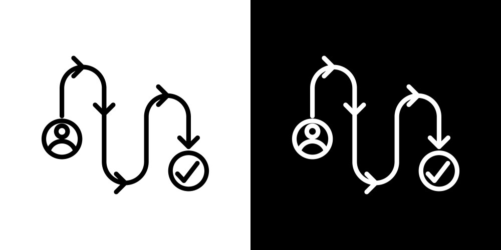 Customer journey and interaction path Royalty Free Vector