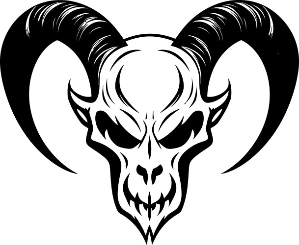 Devils designation skull logo symbol horned Vector Image