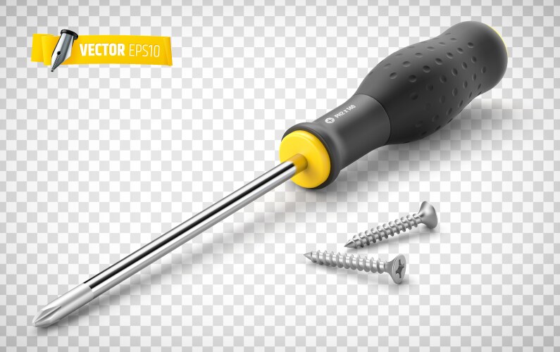 Realistic screwdriver Royalty Free Vector Image