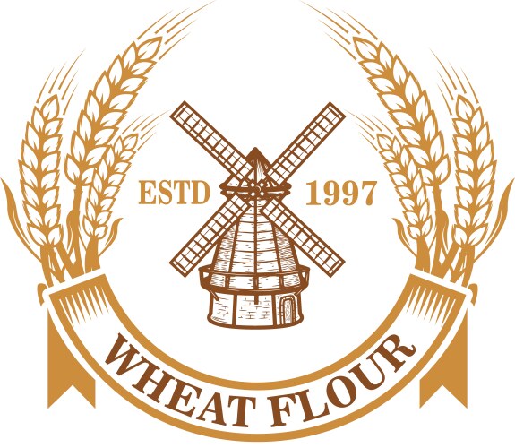 Wheat white bread flour retro sign Royalty Free Vector Image