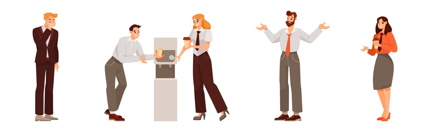 Cheerful man and woman office worker Royalty Free Vector
