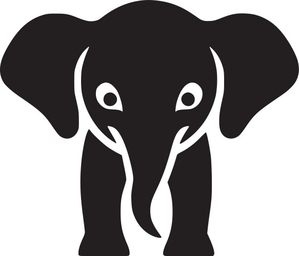 Elephant head front view this silhouette may Vector Image