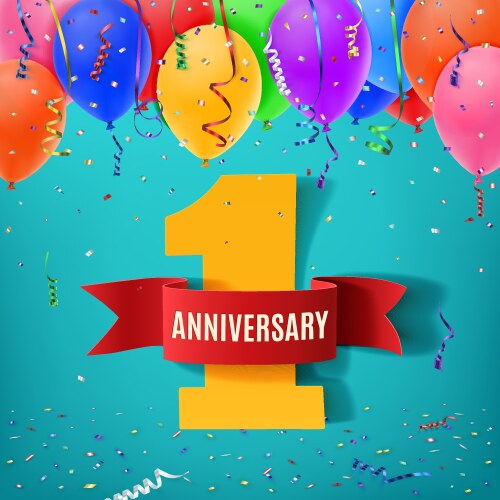 1st year anniversary background Royalty Free Vector Image