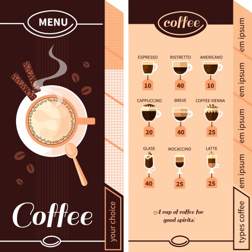 Coffee cards Royalty Free Vector Image - VectorStock