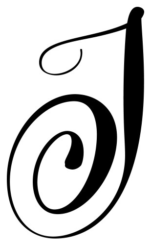 Hand drawn calligraphy letter capital j Royalty Free Vector