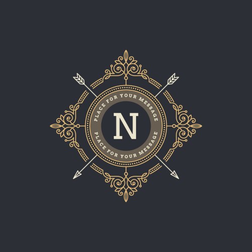 Modern monogram logo template Royalty Free Vector Image