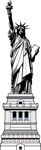 Statue of liberty usa flag nyc Royalty Free Vector Image