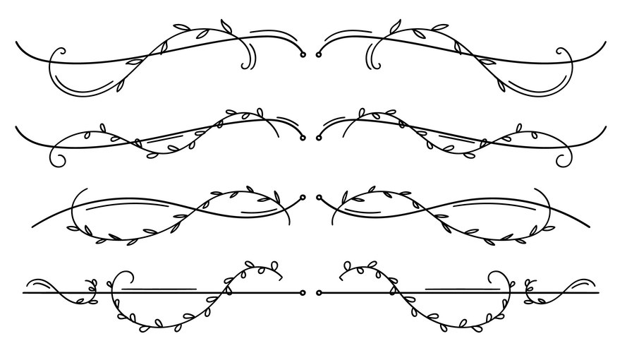 Gold Floral Vine Divider – Royalty-Free Vector | VectorStock