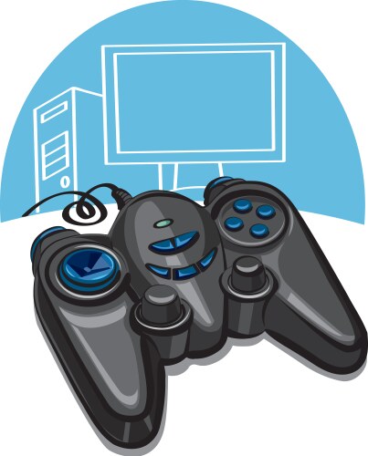 Game controller with brain inside art Royalty Free Vector