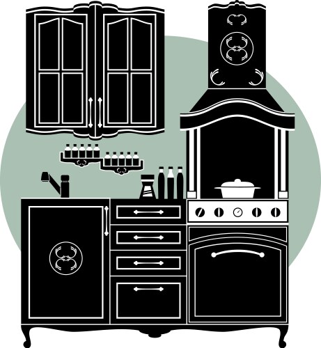 Kitchen furniture line icon Royalty Free Vector Image