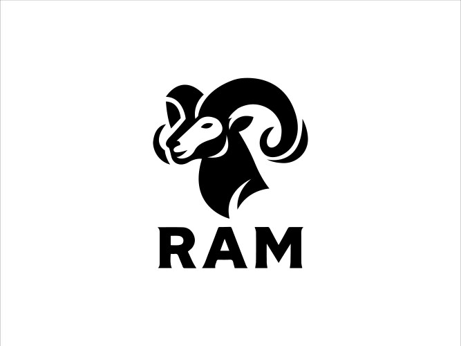 Ram logo design Royalty Free Vector Image - VectorStock