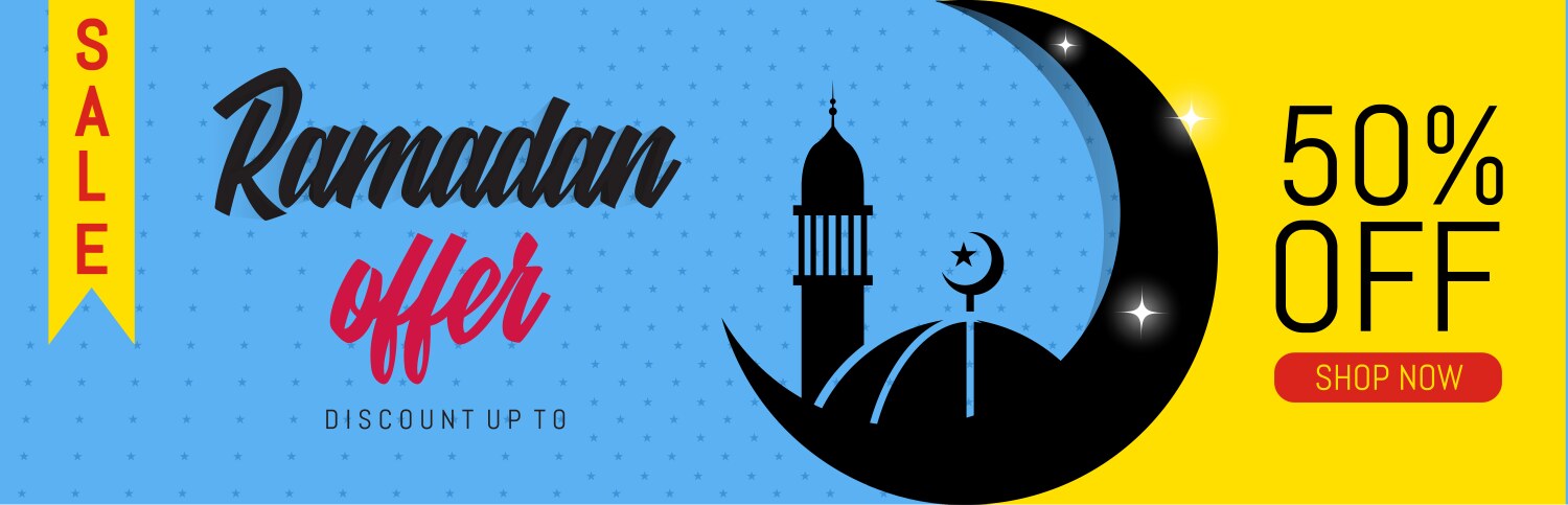 Ramadan sale offer banner Royalty Free Vector Image