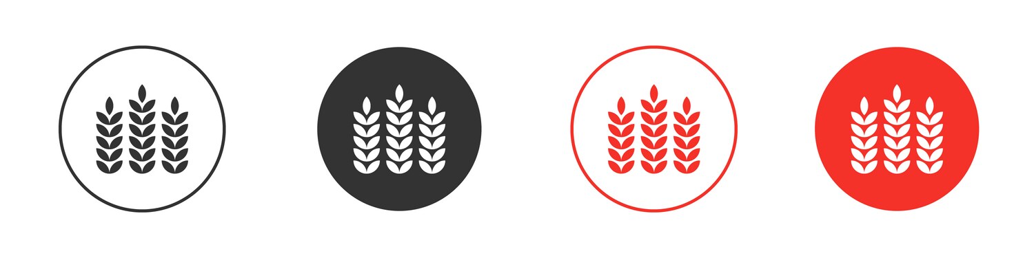 Wheat Icon Set - Modern Agriculture Symbols – Royalty-Free Vector ...