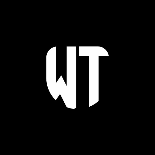 Wt logo monogram with shield shape design template