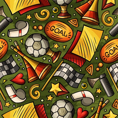 Cartoon cute sport seamless pattern Royalty Free Vector