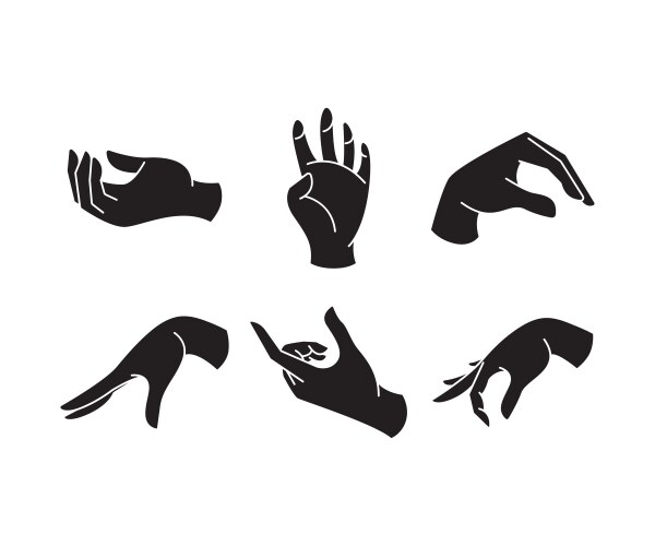 Hand Gestures Set Royalty Free Vector Image Vectorstock