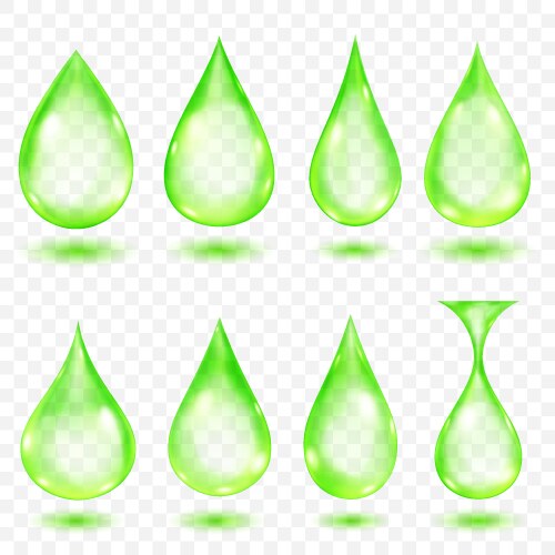 Green background of water drops Royalty Free Vector Image
