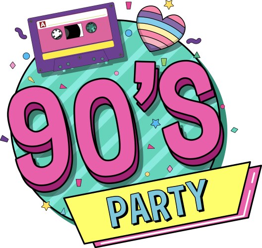 Back to the 90s banner template Royalty Free Vector Image