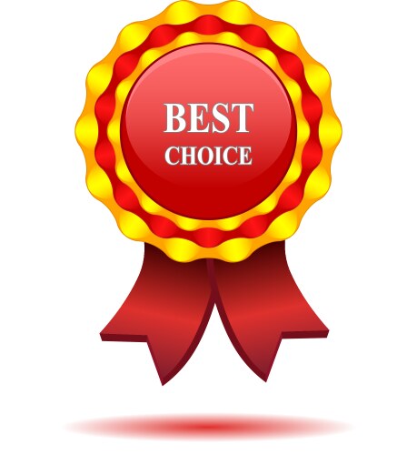 Best choice award label golden quality mark Vector Image