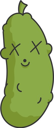 Pickle thumbs up cartoon character Royalty Free Vector Image